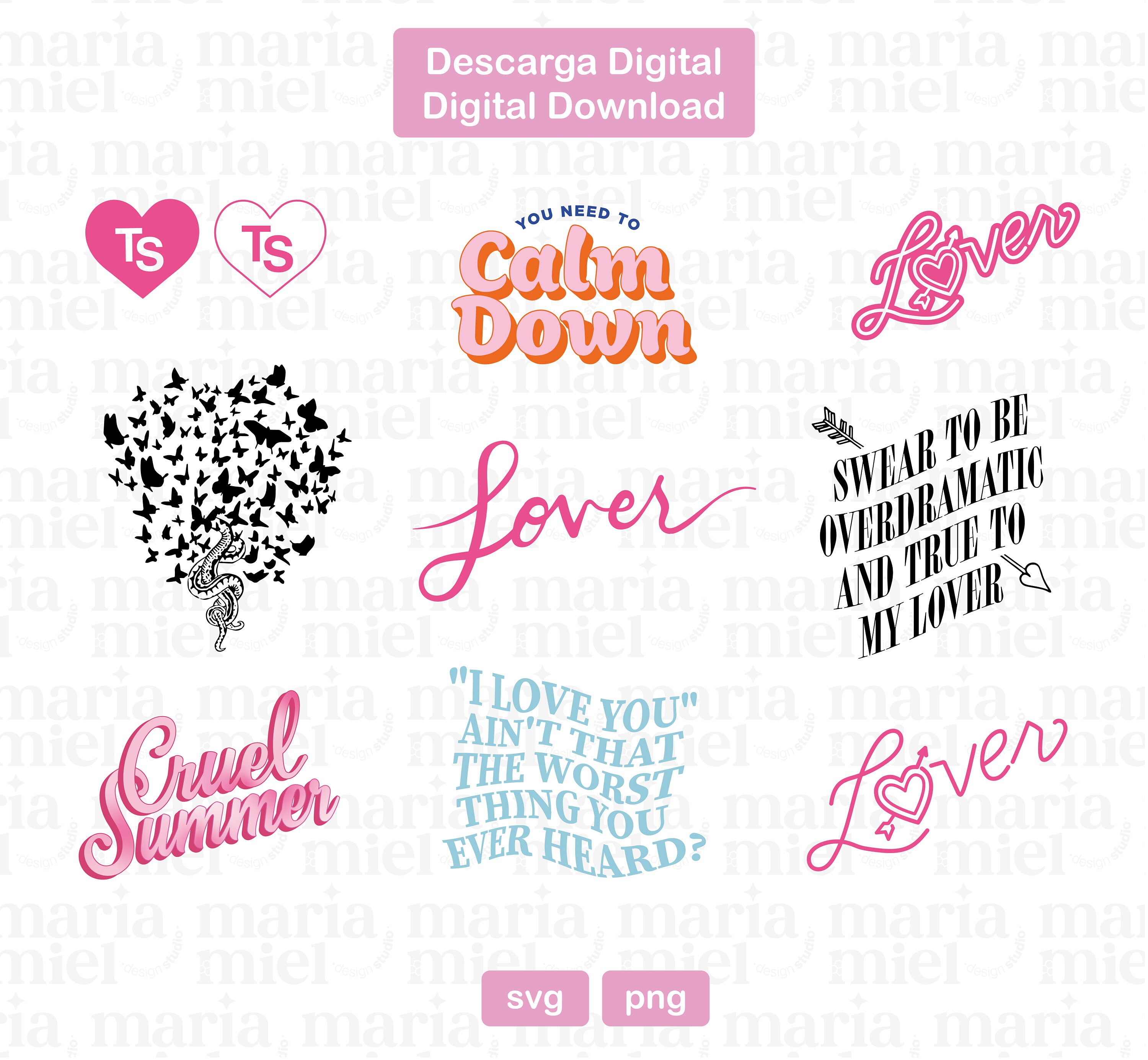 Taylor Swift Lover SVG Downloadable Designs Album Lyrics Design - Etsy