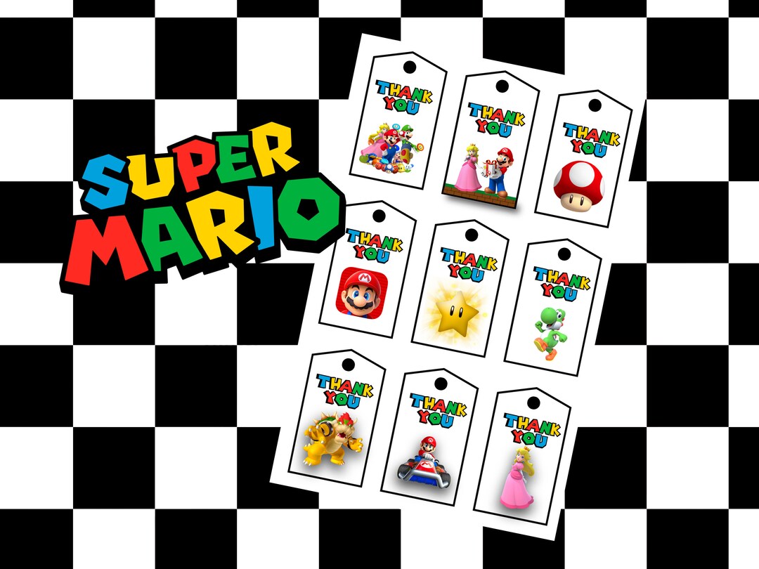 Super Mario Gift Tag Printable - Etsy