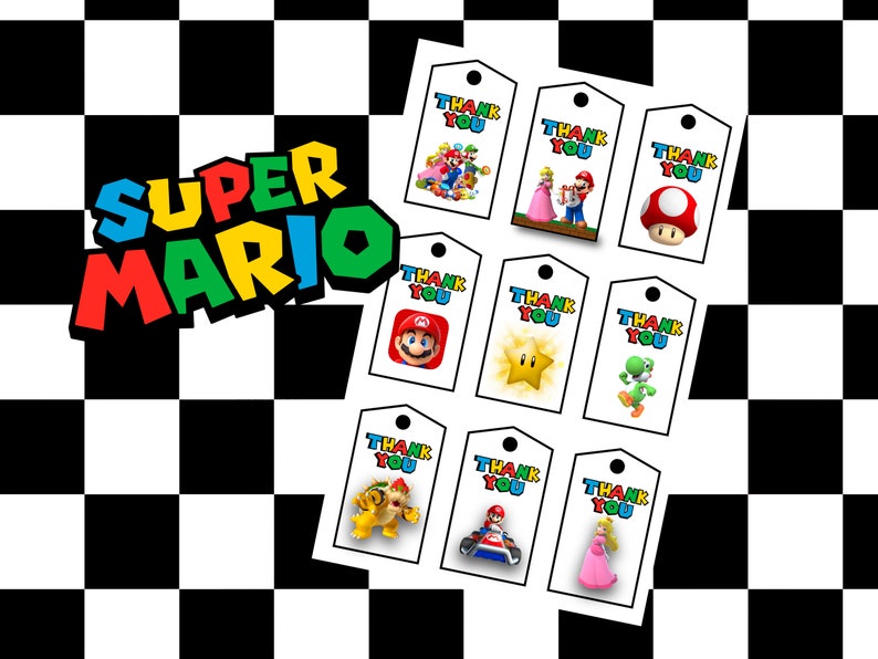 Super Mario Gift Tag Printable - Etsy