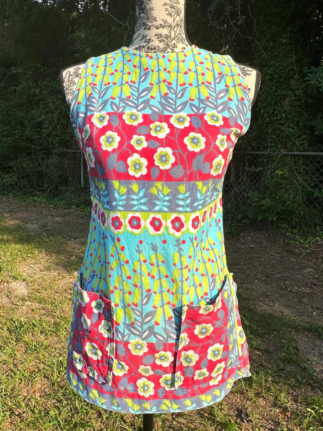 Vintage 1960s Floral Cotton Smock - Etsy