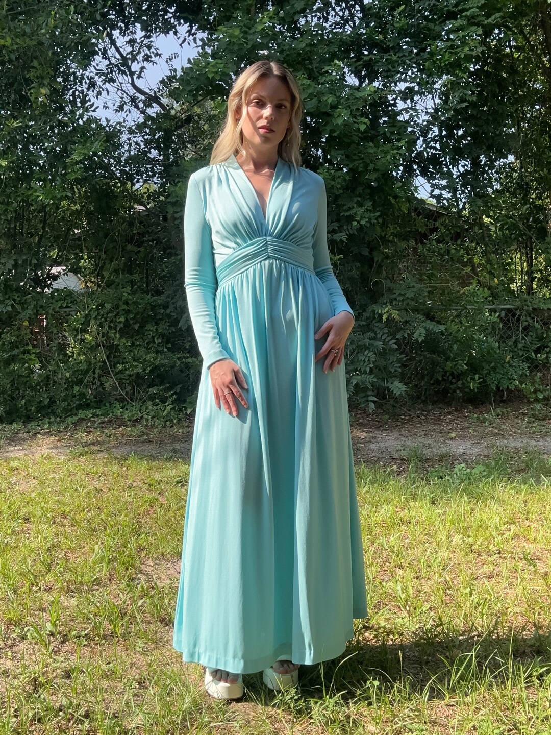 Vintage 1970s Ice Blue Dress by Miss Elliette - Etsy