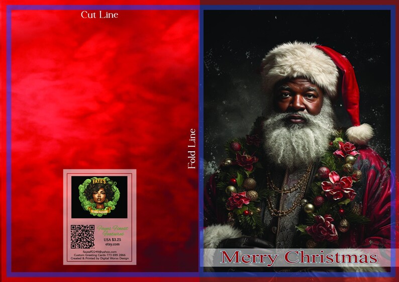 African Santa Claus Christmas Card, Merry Christmas Greeting Card ...