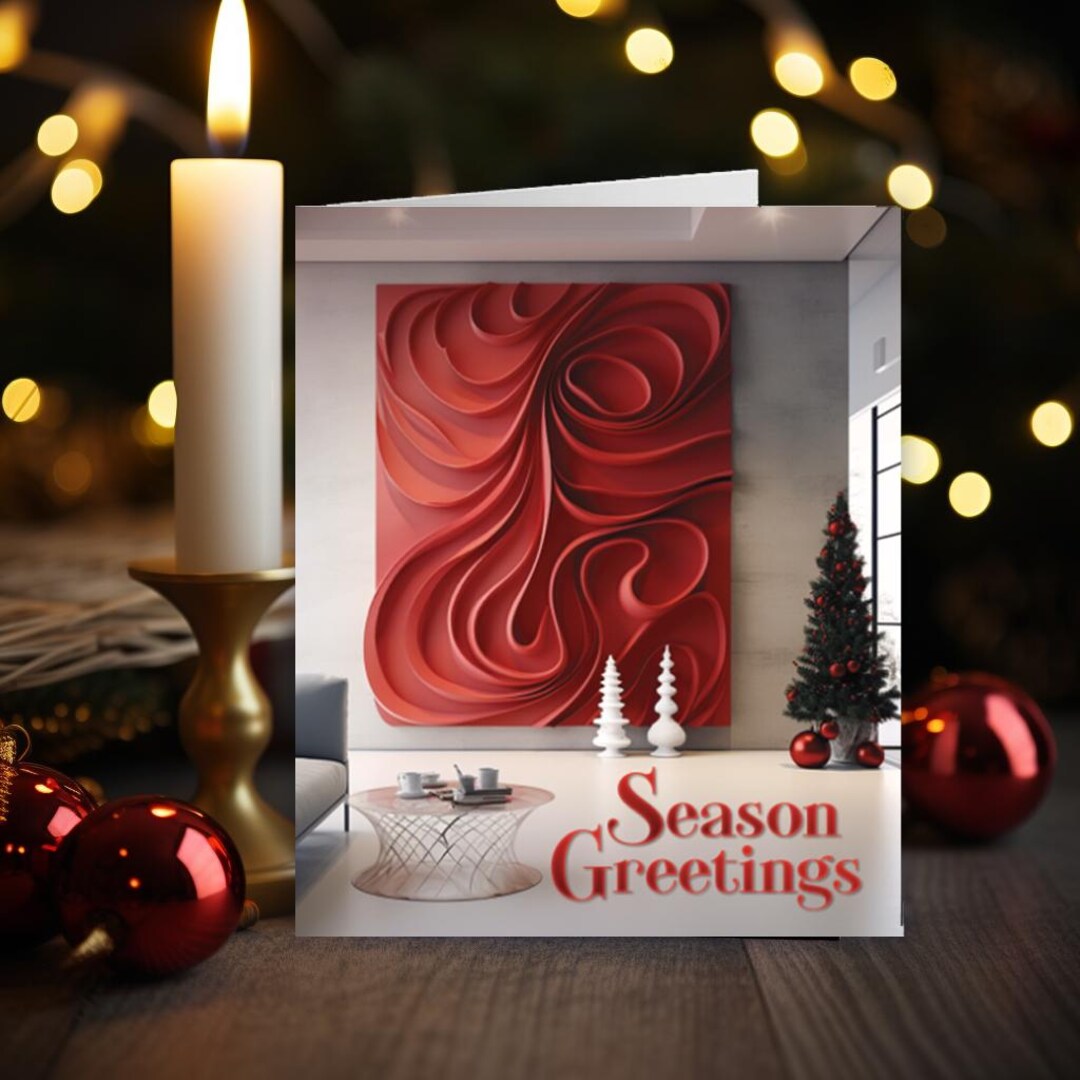 Season's Greetings Christmas Card, Christmas Card, Greeting Card ...