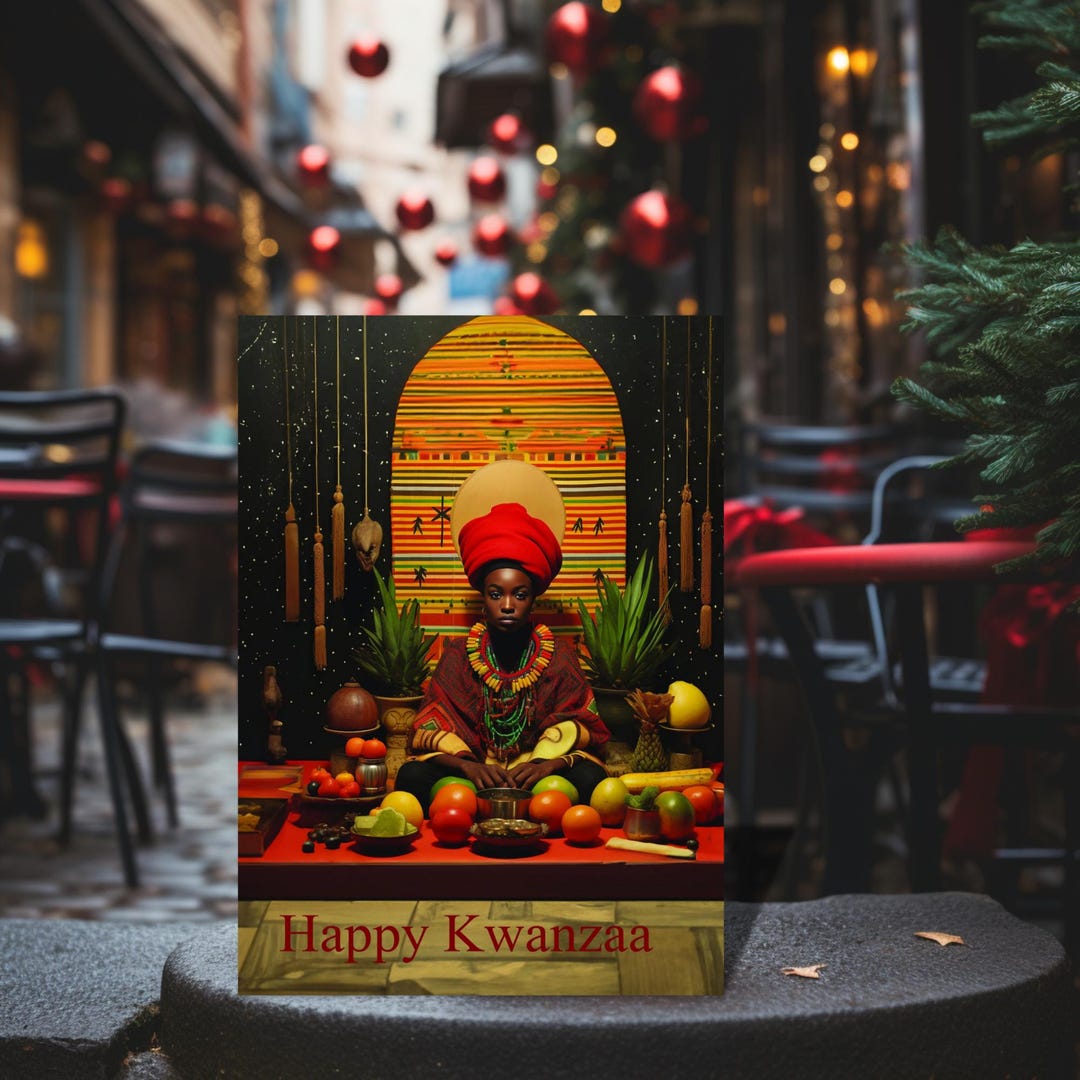 Happy Kwanzaa, Greeting Card, Festive Holiday Card, Xmas Winter Card ...