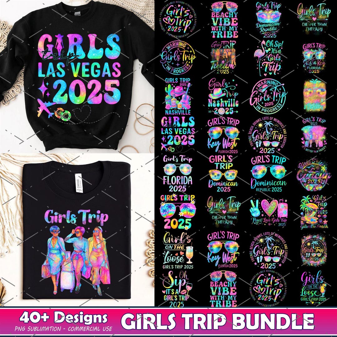40+ Designs Girls Trip PNG, Besties Trip Png, Commercial Use, Beach ...