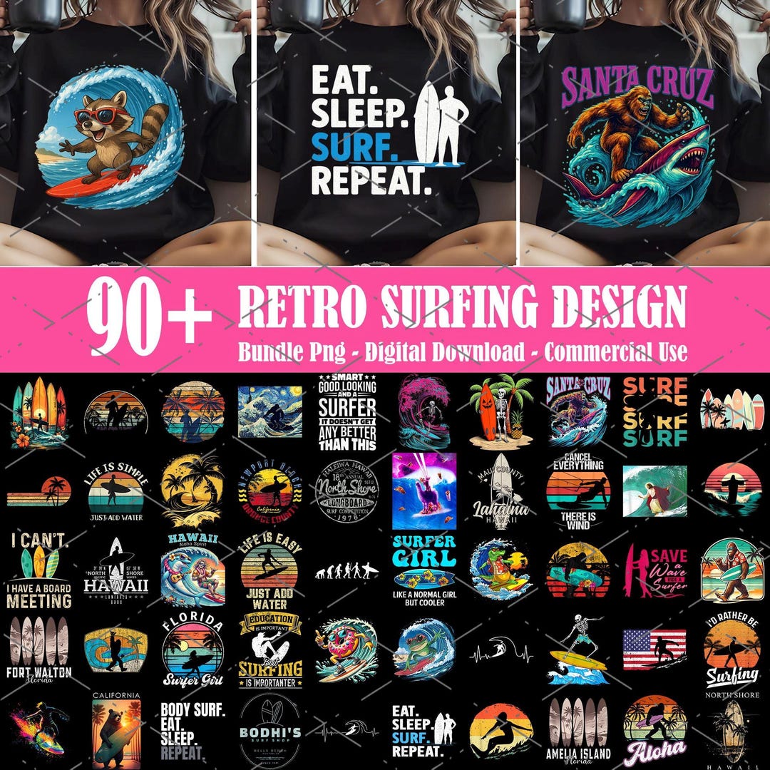 90+ Surfing Png Bundle, Commercial Use, Sea Waves, Surf Graphics PNG ...