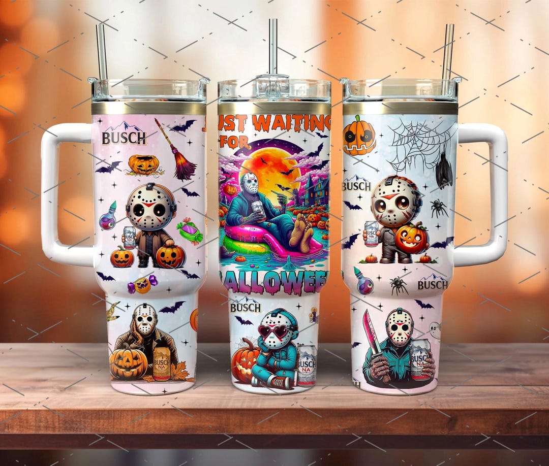Horror Killers 40oz Tumbler Wrap Png, Halloween Characters 2 Pieces ...