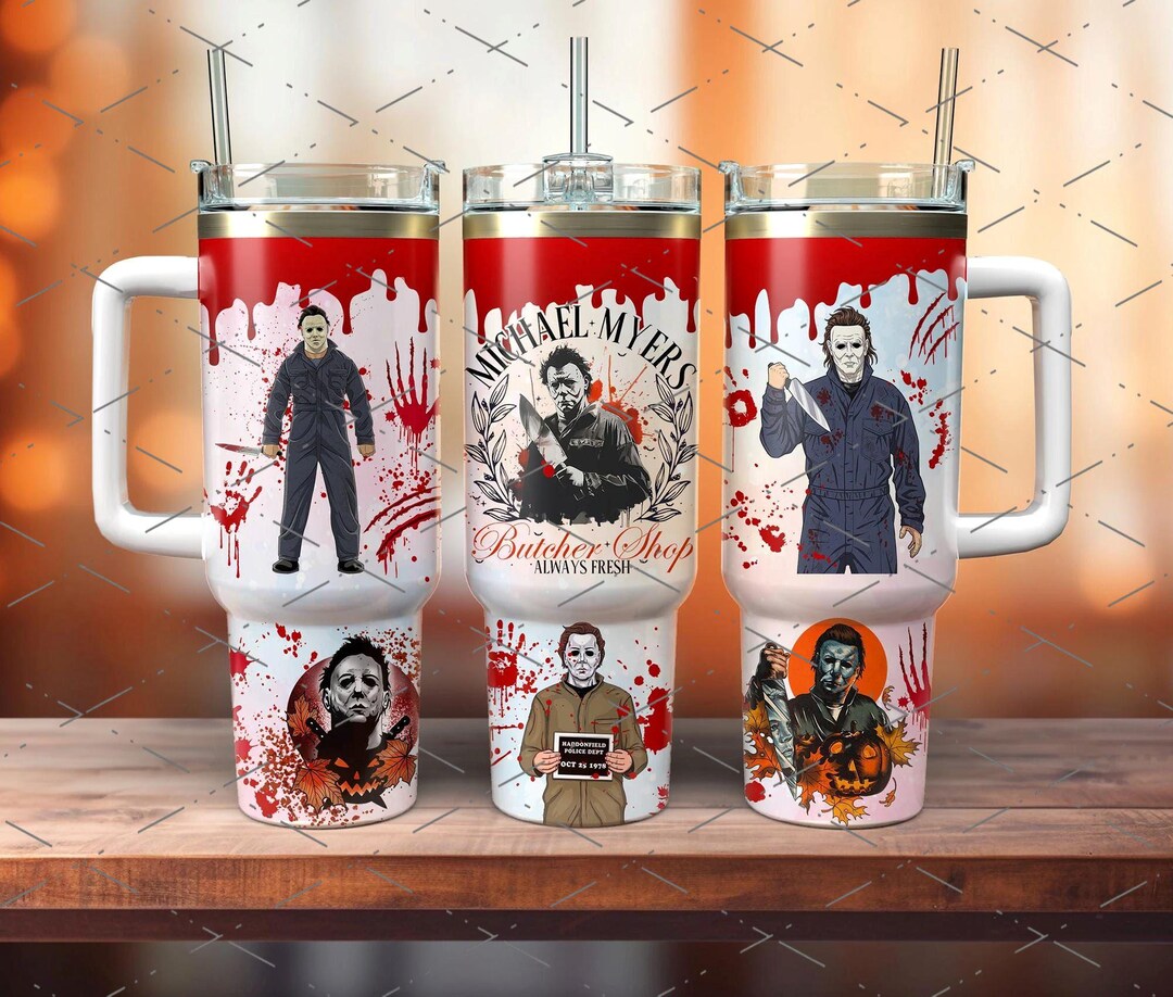 Horror Killers 40oz Tumbler Wrap Png, Movie Characters 40oz Tumbler Png ...