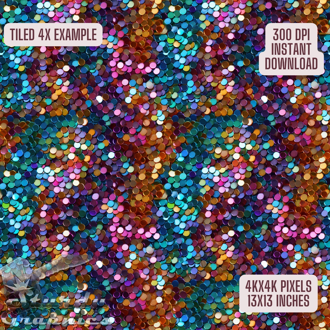 Sequin Background Seamless Pattern, Sequin Clipart, Shimmer Sequin ...