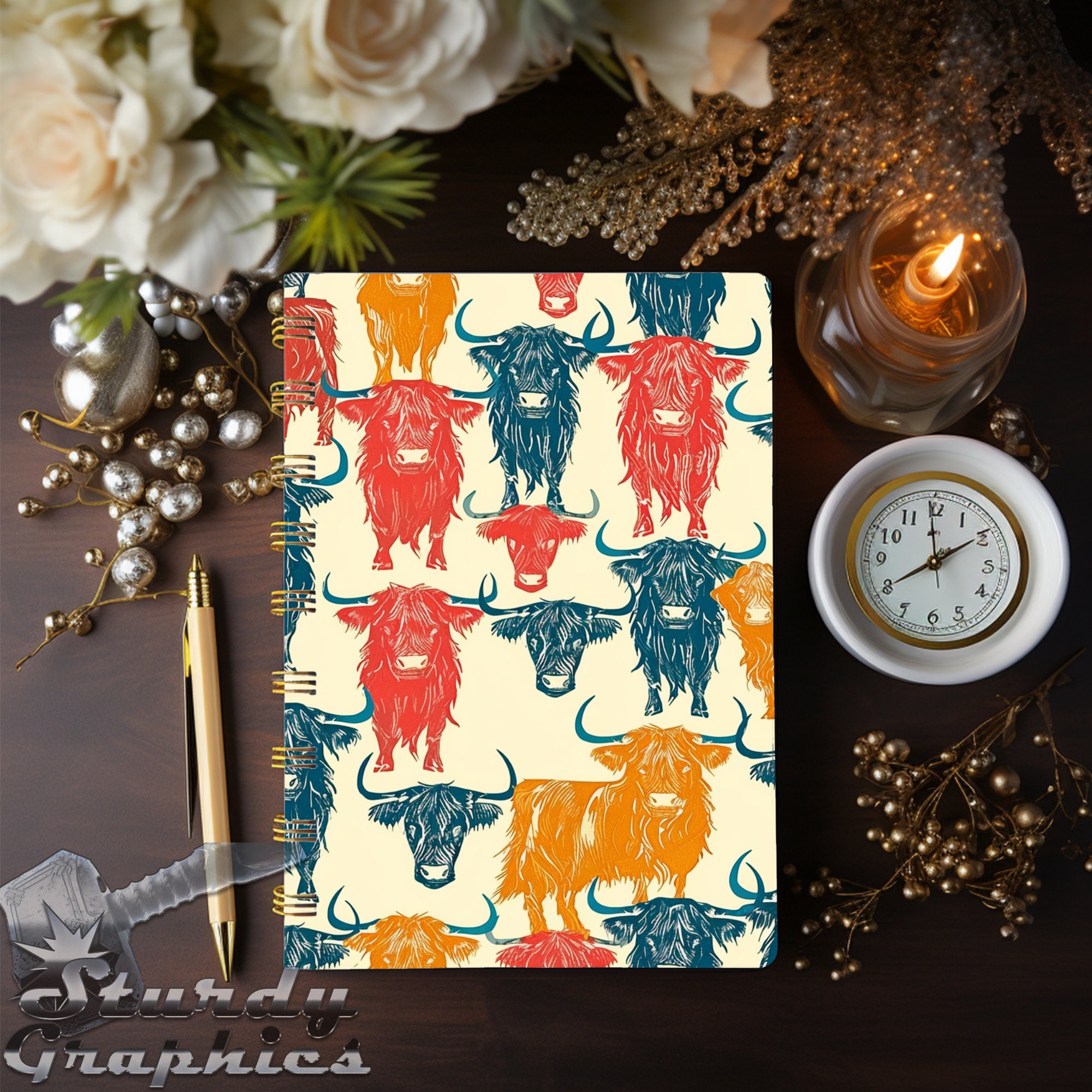 Seamless Highland Cow Patterns Mega Bundle, 3D Inflated Puffy Seamless ...