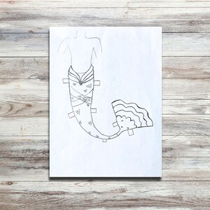 Paper Doll Template-merperson Tails Set 1 - Etsy