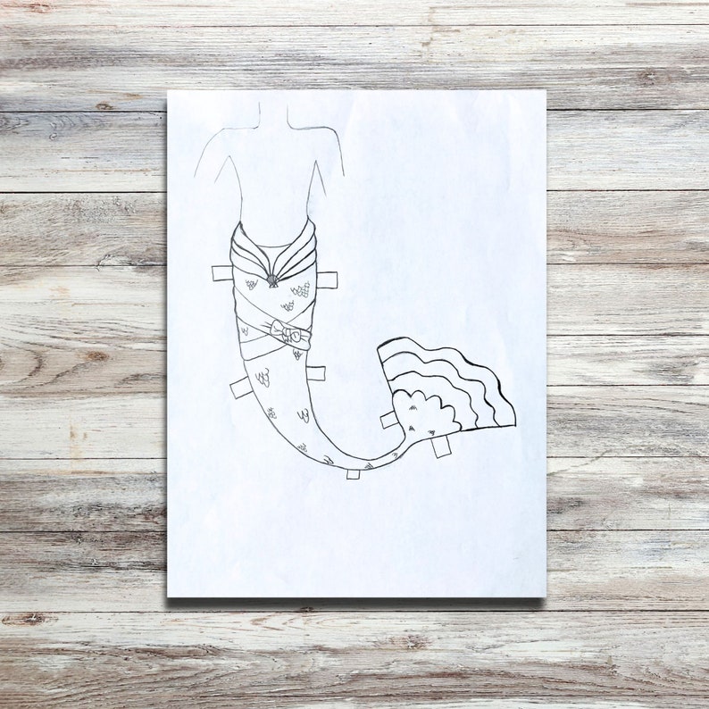 Paper Doll Template-merperson Tails Set 1 - Etsy