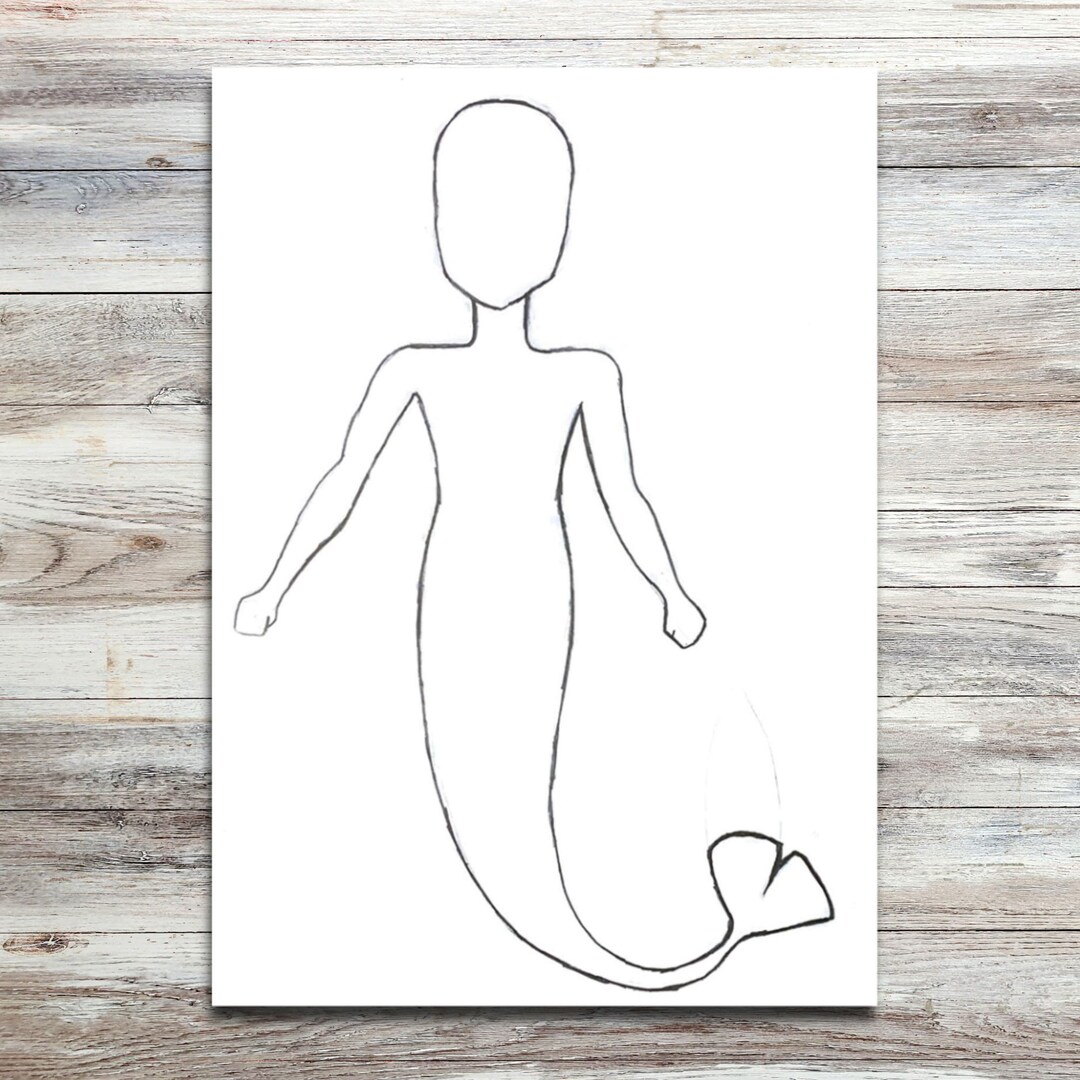 Paper Doll Silhouette-merperson - Etsy