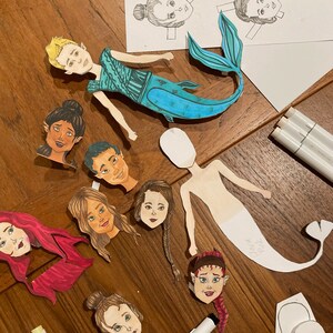 Paper Doll Template-merperson Tails Set 1 - Etsy