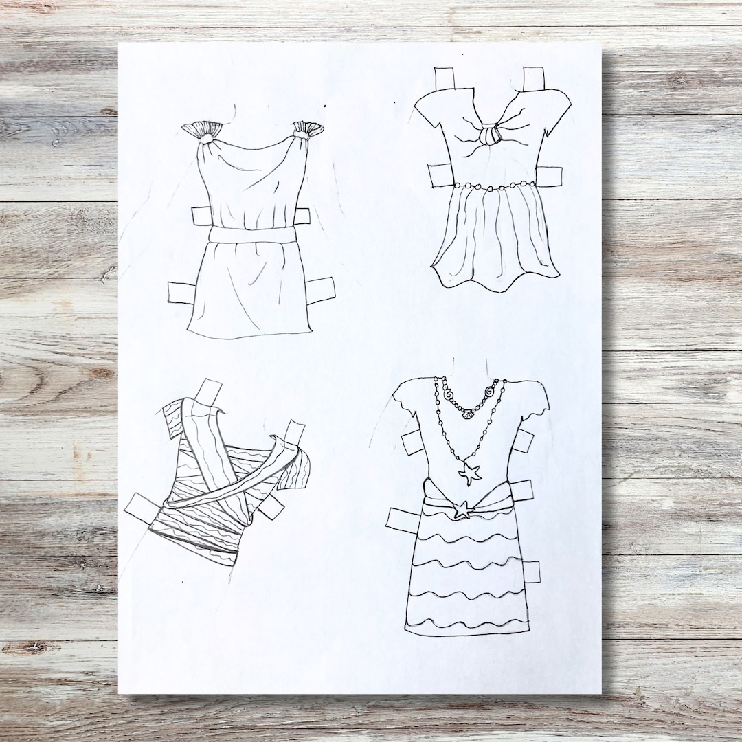 Paper Doll Template-merperson Outfits Set 1 - Etsy Canada