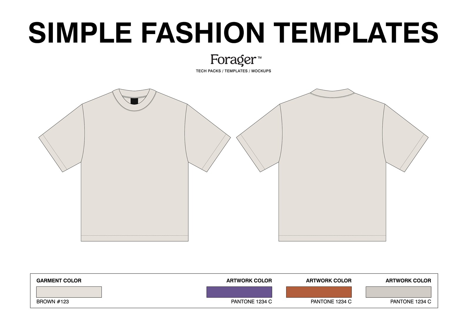 Simple T-shirt Tech Pack Template CAD Affordable Streetwear Vector ...