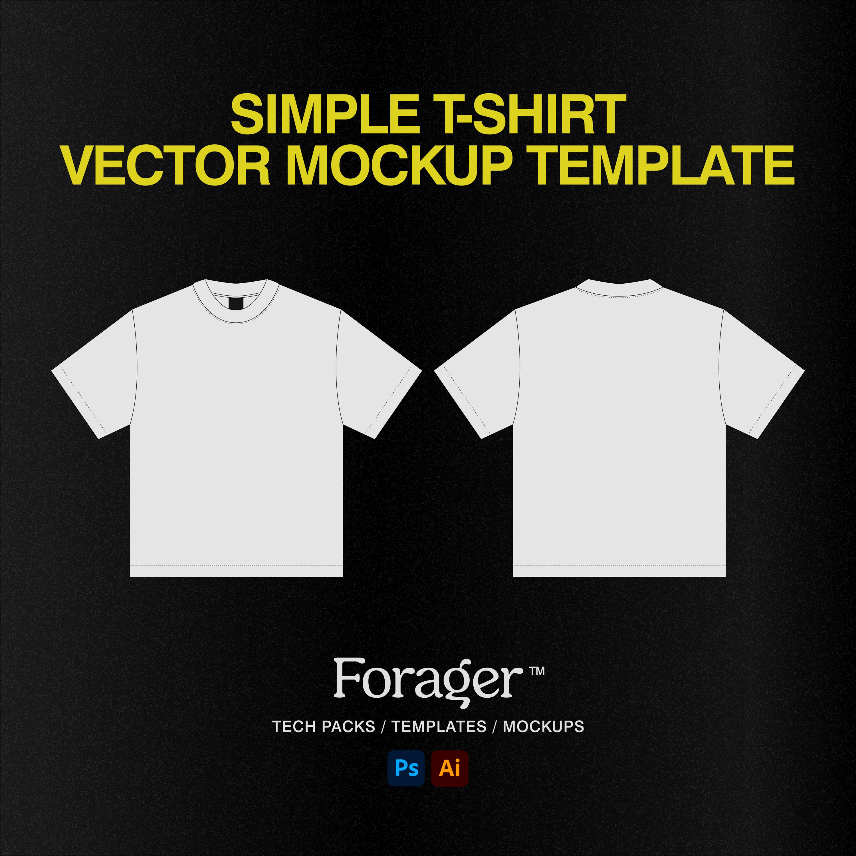 Simple T-shirt Tech Pack Template CAD | Affordable Streetwear Vector ...