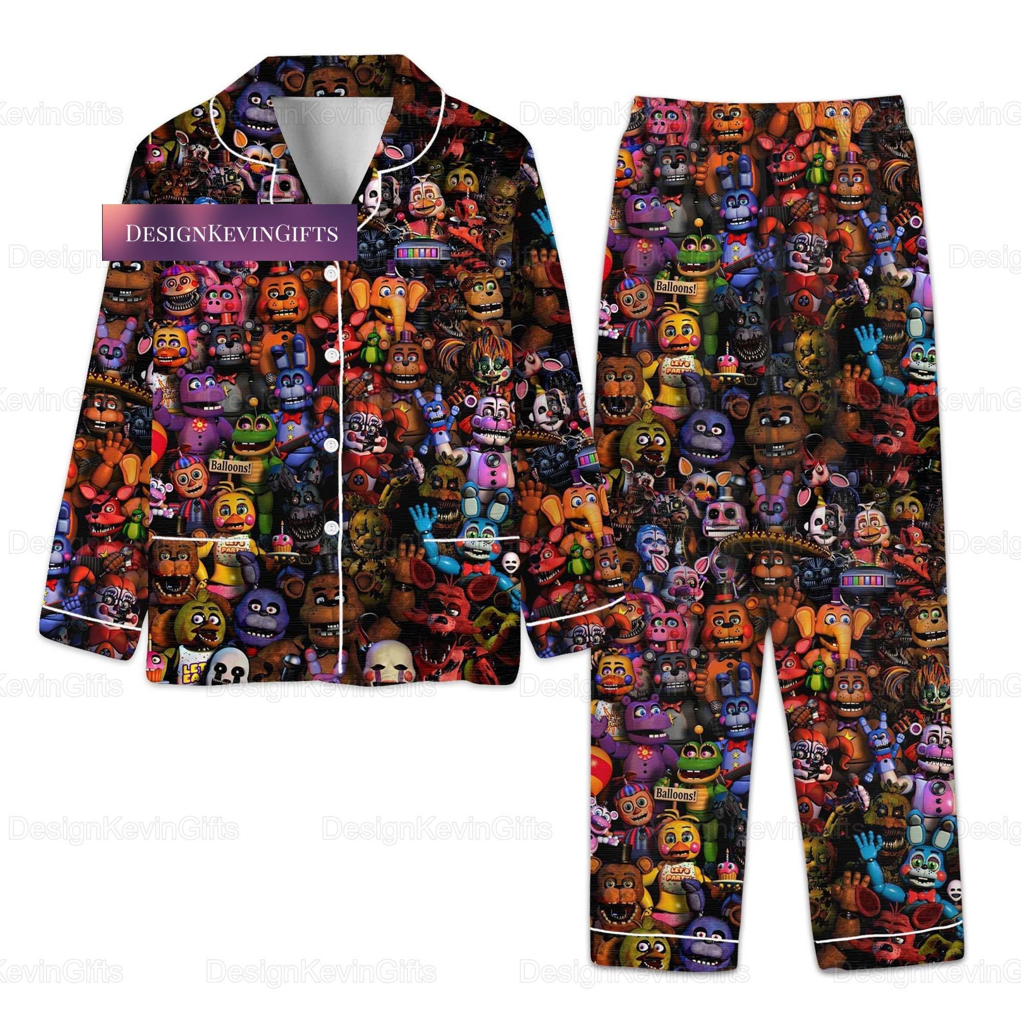 Christmas 5NAF Pajamas, Five Nights At Freddy Pyjamas, Five Nights At ...