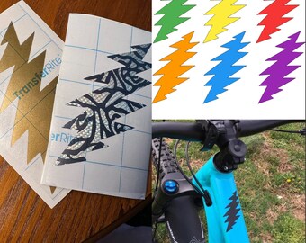 Grateful Dead Sticker-13 Point Bolt in a Color Blend Circle. Two Sizes ...