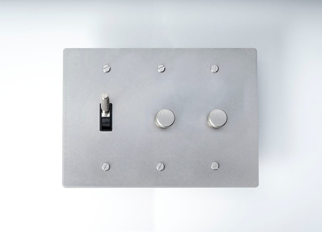 Light Switch and 2 Dimmer Combo Stainless Steel Design Plate - Etsy
