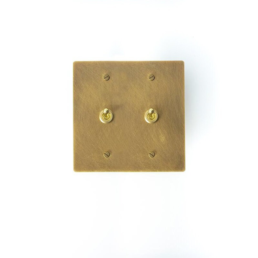 Toggle Light Switch Multi Gang Wall Plate in Aged Brass - Etsy