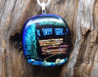 Dichroic Fused Glass Pendant - Etsy