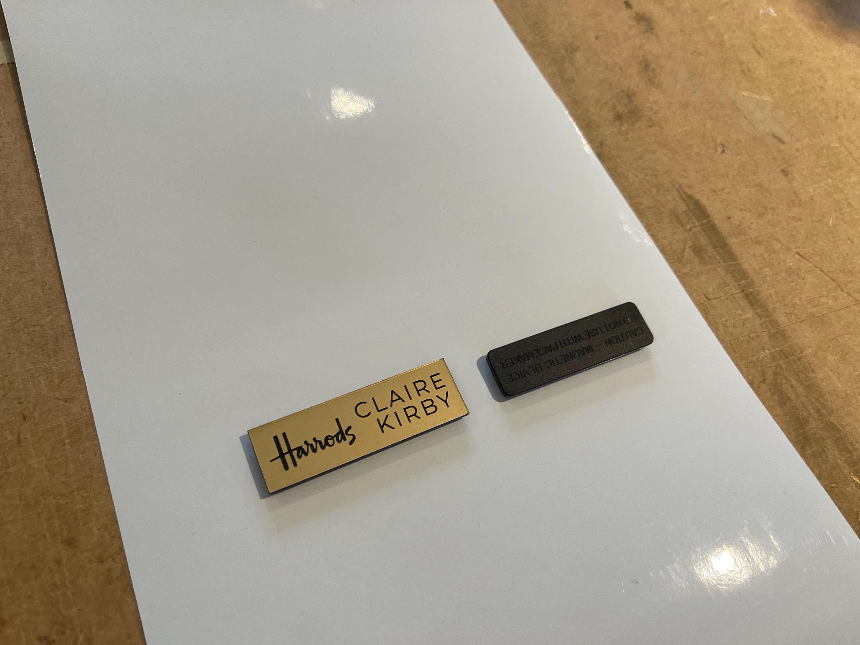 Custom Engraved Magnetic Name Tags - Personalized Gold & Silver ...