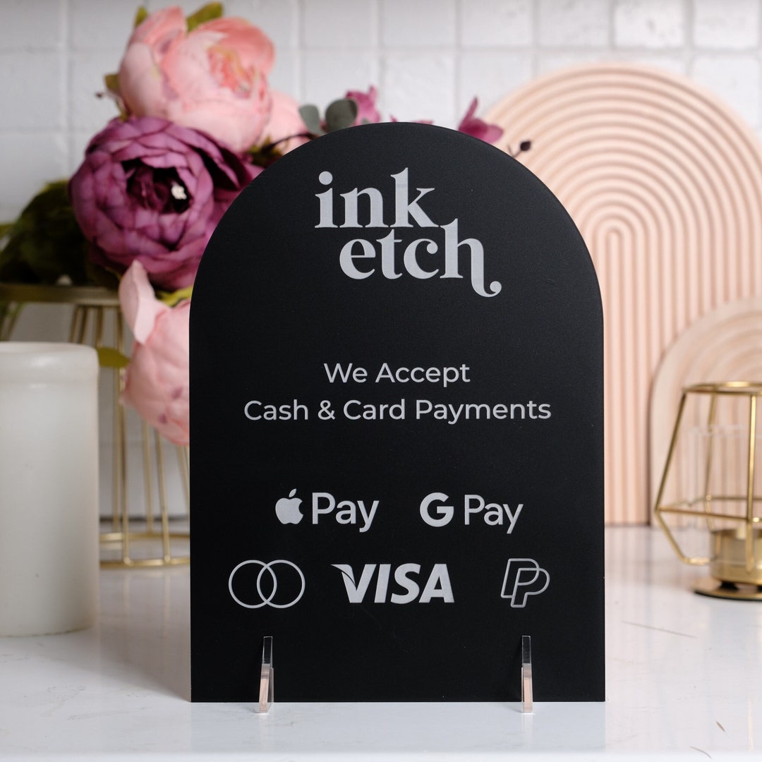Personalised Custom Card Payments Sign, Credit Card Payments, Credit ...