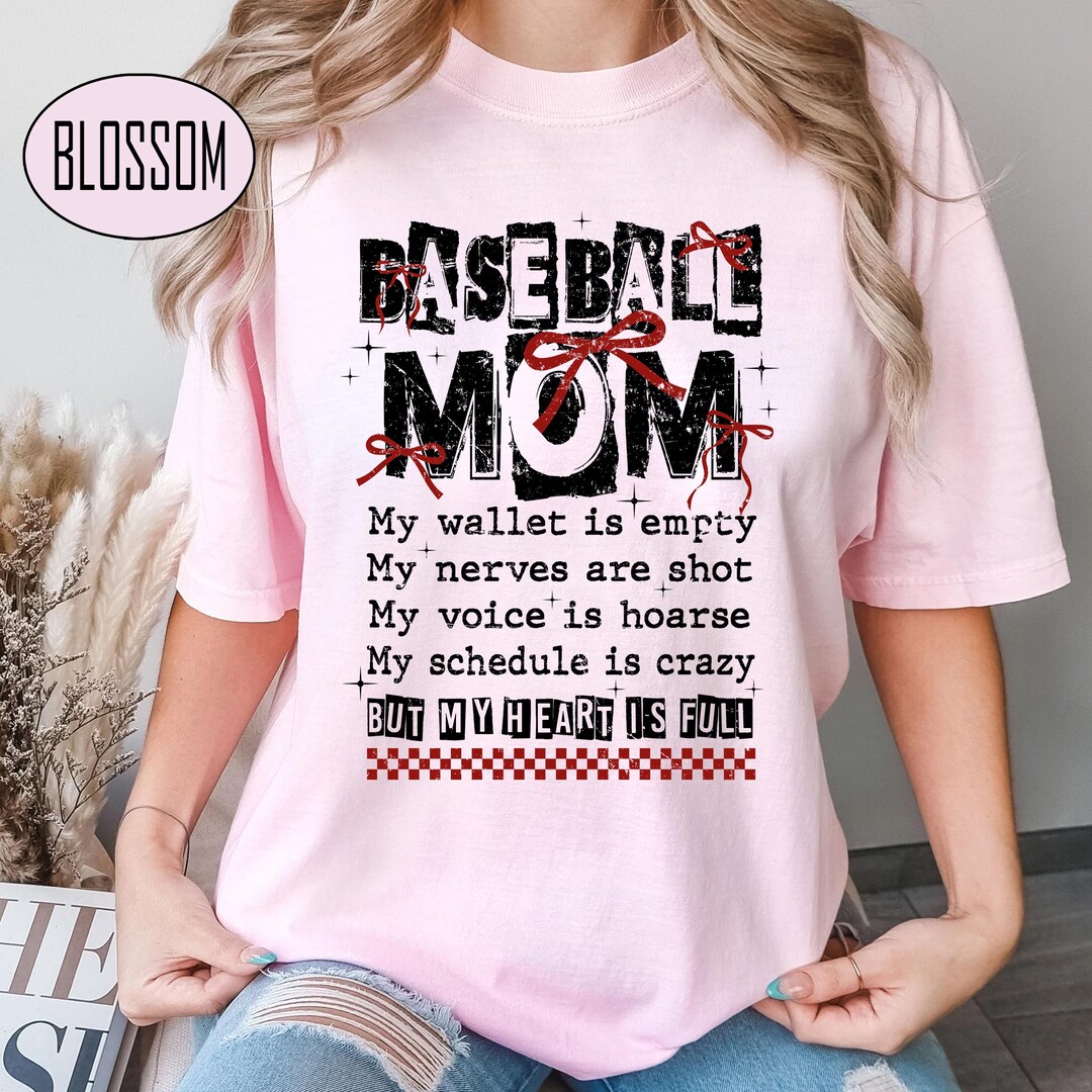 Basketball Mom My Wallet is Empty PNG, Coquette Bow Baseball PNG, Retro ...