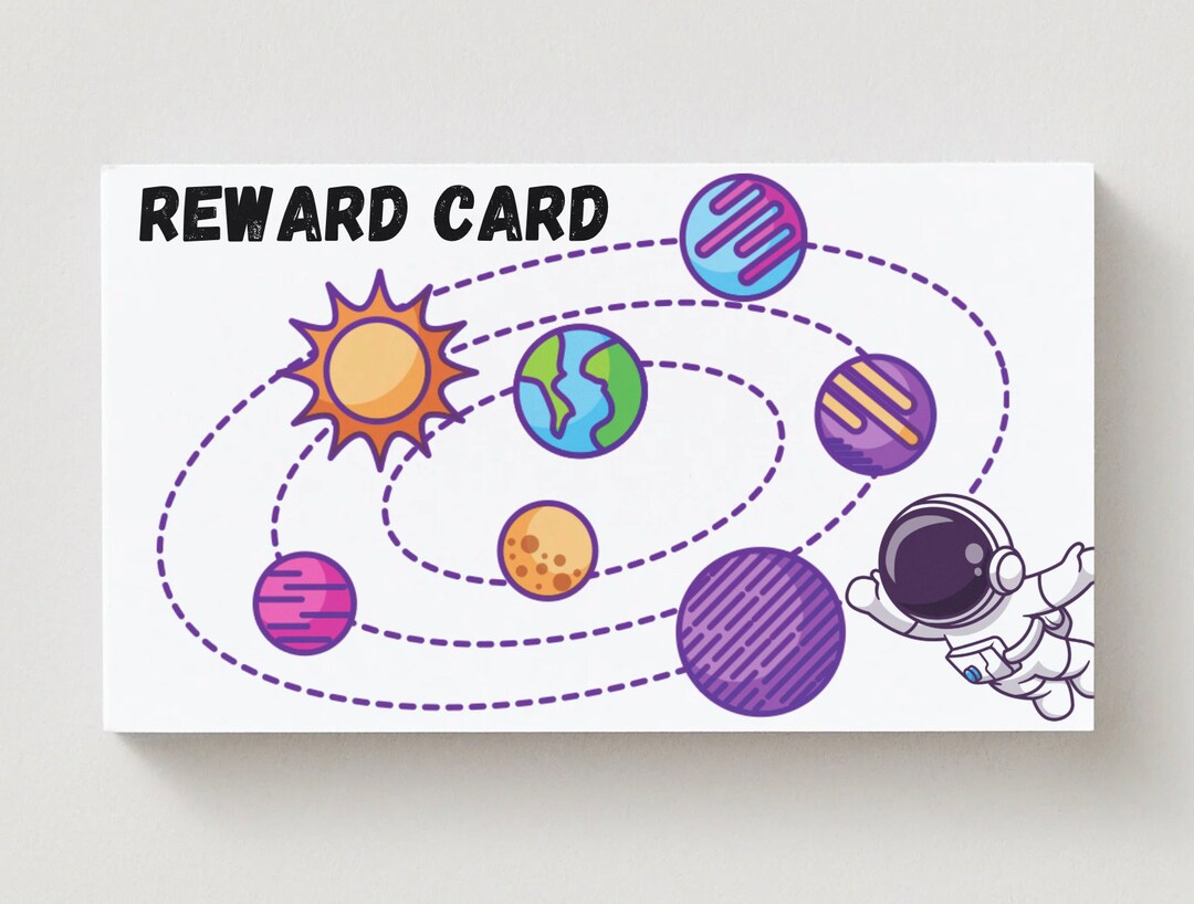 Space Solar System Reward Punch Card DOWNLOAD, Homeschool Reward Cards ...