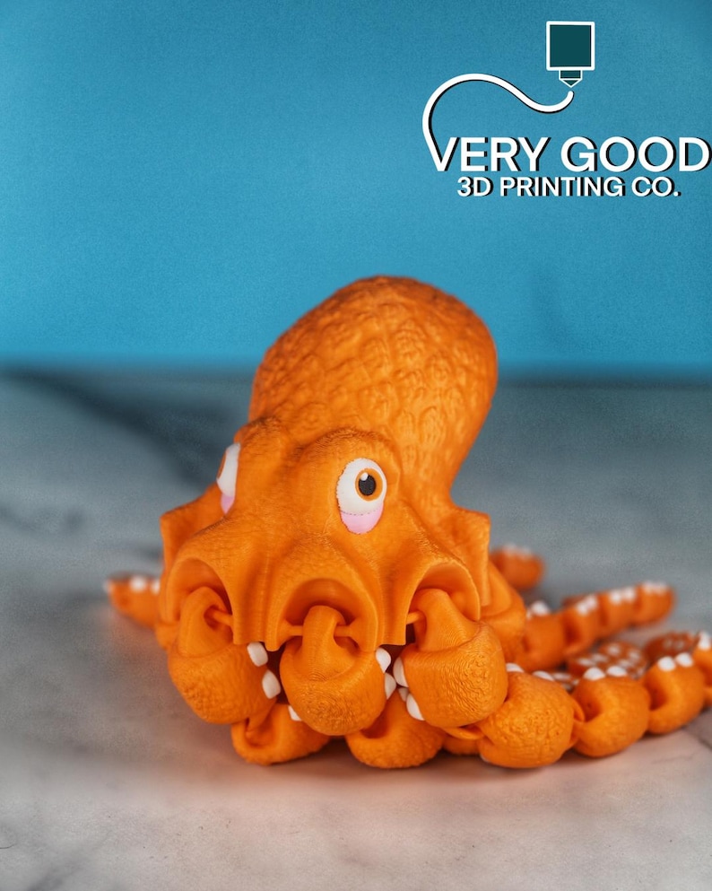 Cute Flexi Octopus & Tentacle Keychain .STL File for 3dprinting ...