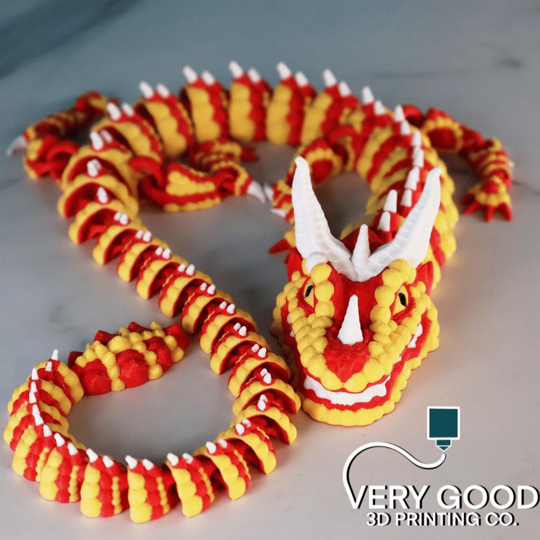 Dancing Dragon Flexi: Articulated Fidget Figure .STL File (digital ...