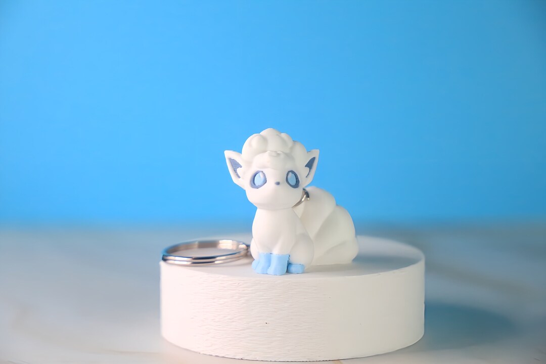 Alolan Vulpix Keychain, Pokemon Keychain, Alolan Vulpix Charm, Pokemon ...
