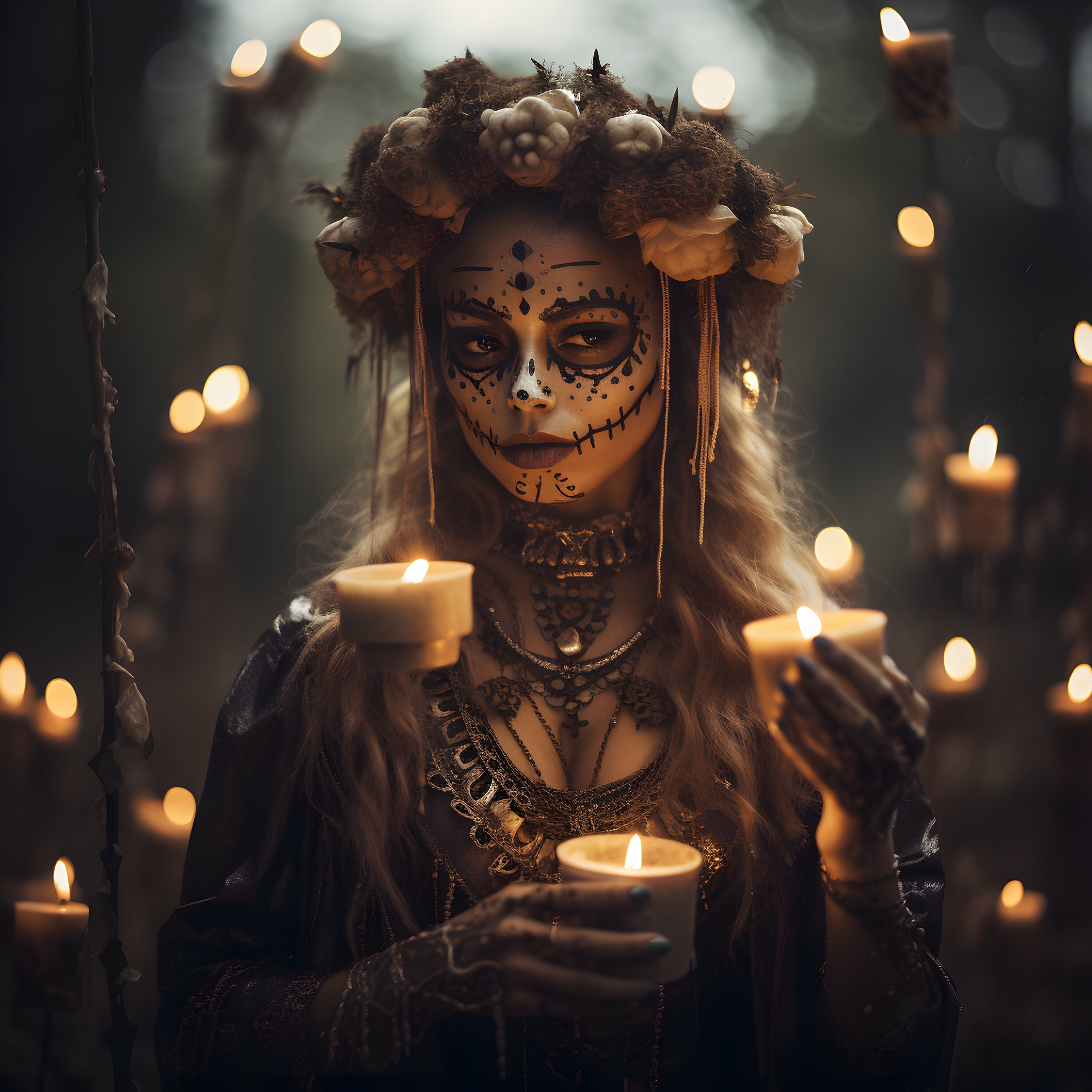 Day of the Dead Mexican Catrina Poster, Mexico Catrina Sugar Skull Girl ...