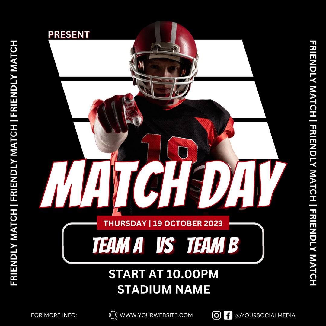 Editable Template Matchday - Etsy