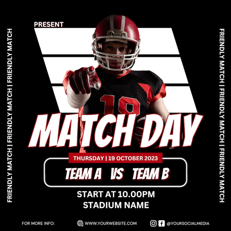 Editable Template Matchday - Etsy