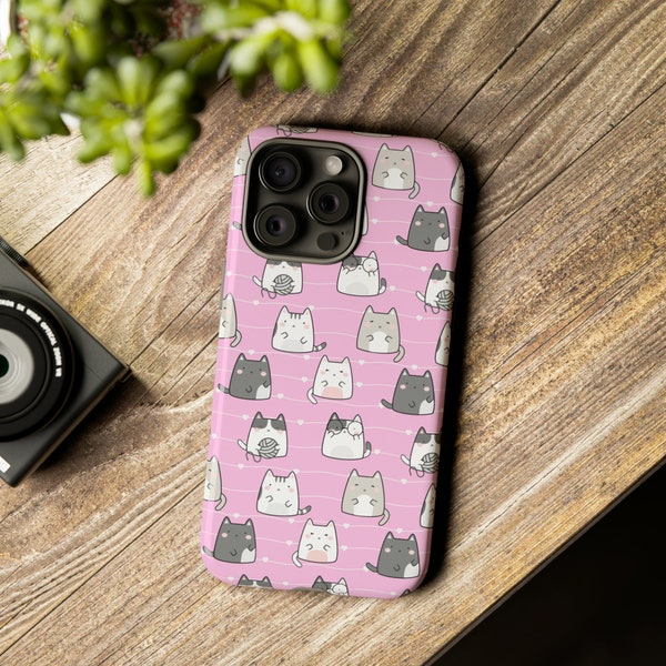 Pink Cats Phone Case - Etsy