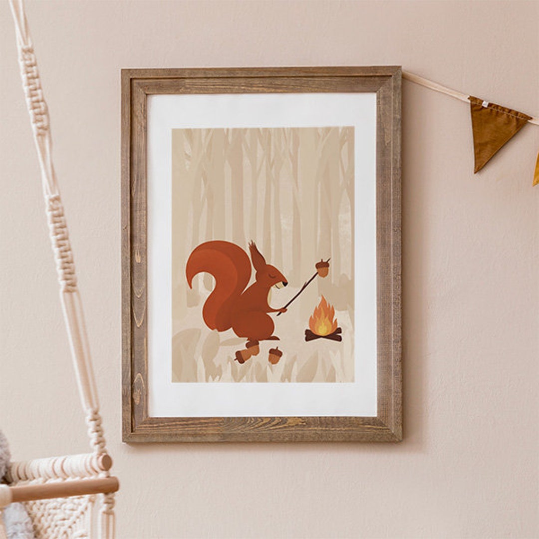 Squirrel Poster - Etsy