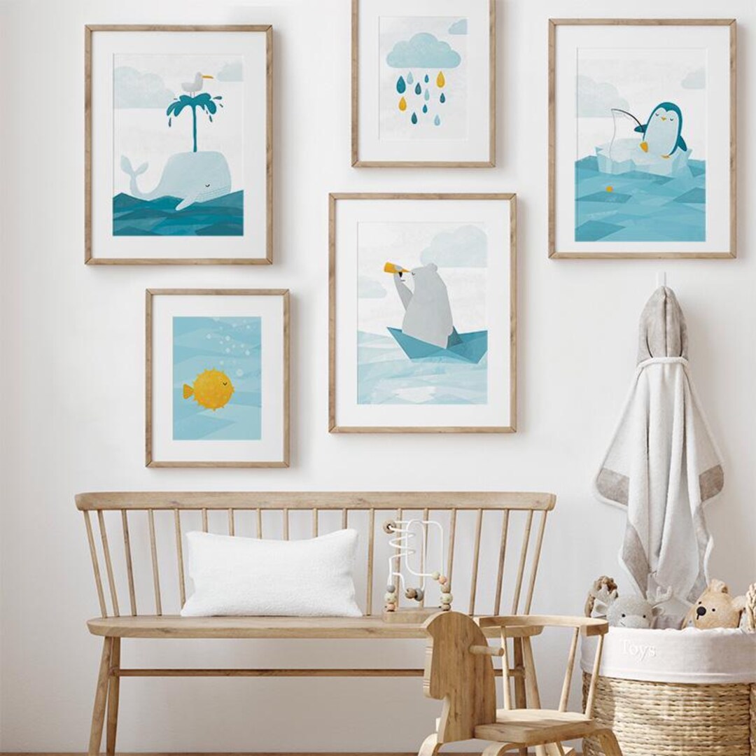 SEA ANIMALS Poster - Set of 5 - Etsy UK