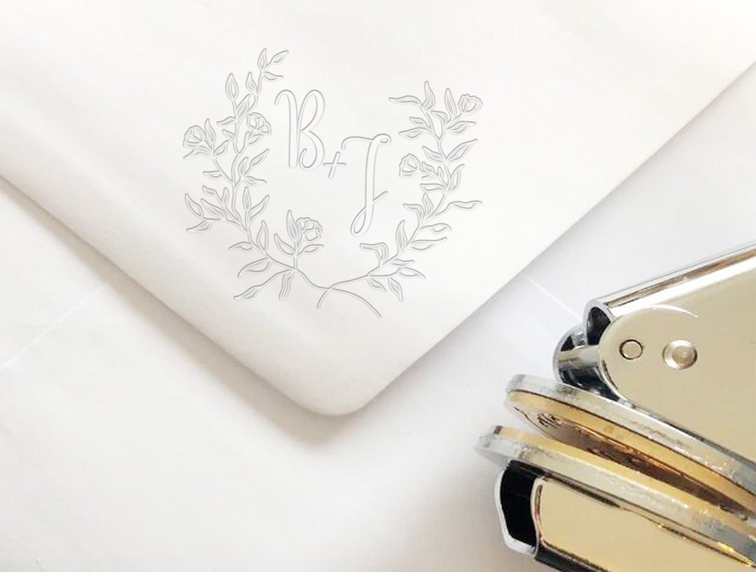 Personalized Wedding Embosser Stamp, Wedding Stamp, Custom Embosser ...