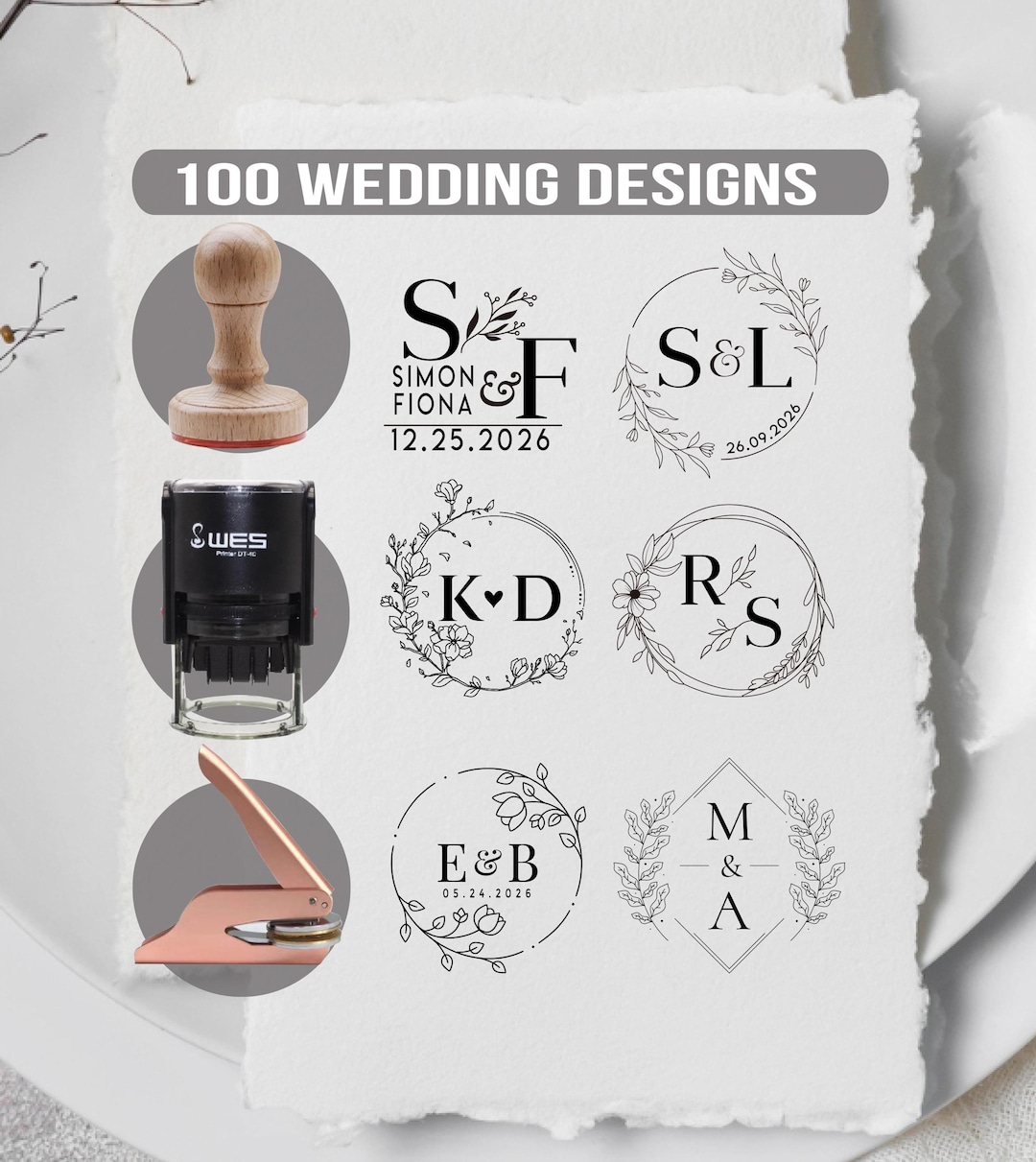 Personalized Wedding Embosser Stamp-wedding Favors Stamp-custom Stamp ...