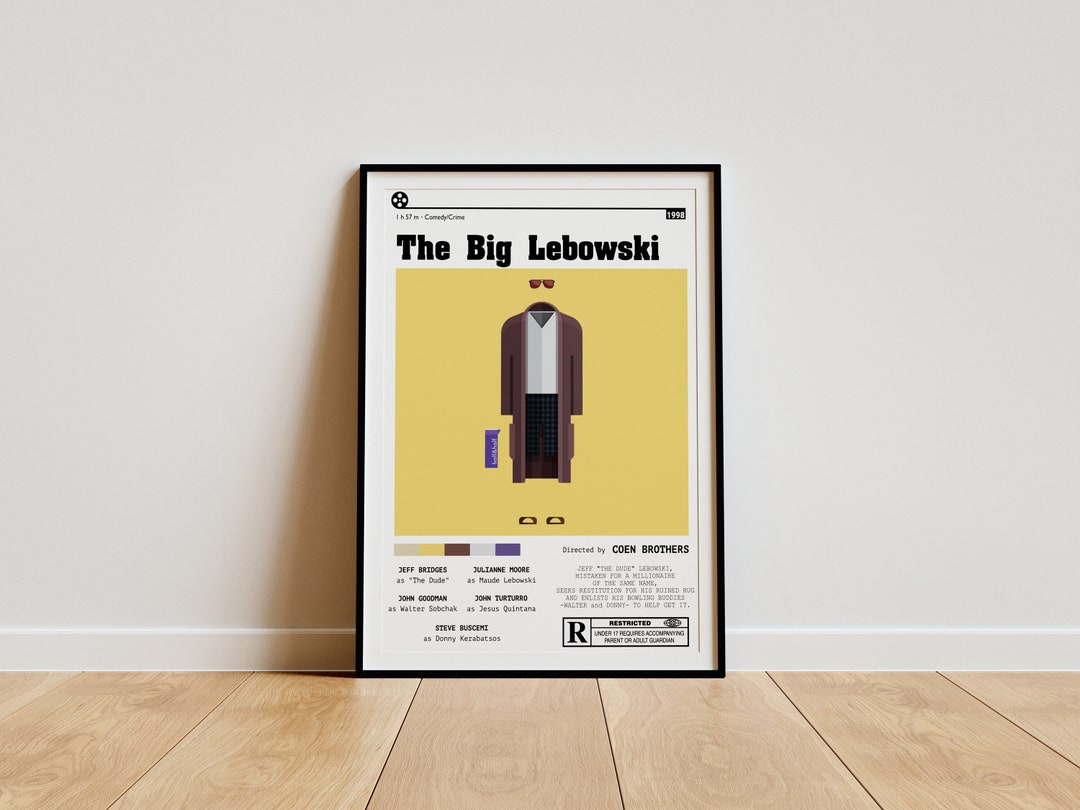 The Big Lebowski Minimalist Vintage Movie Poster (DIGITAL) - Retro ...
