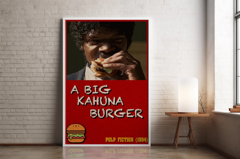 Pulp Fiction Poster Big Kahuna Burger Print Jules Winnfield DIGITAL - Etsy