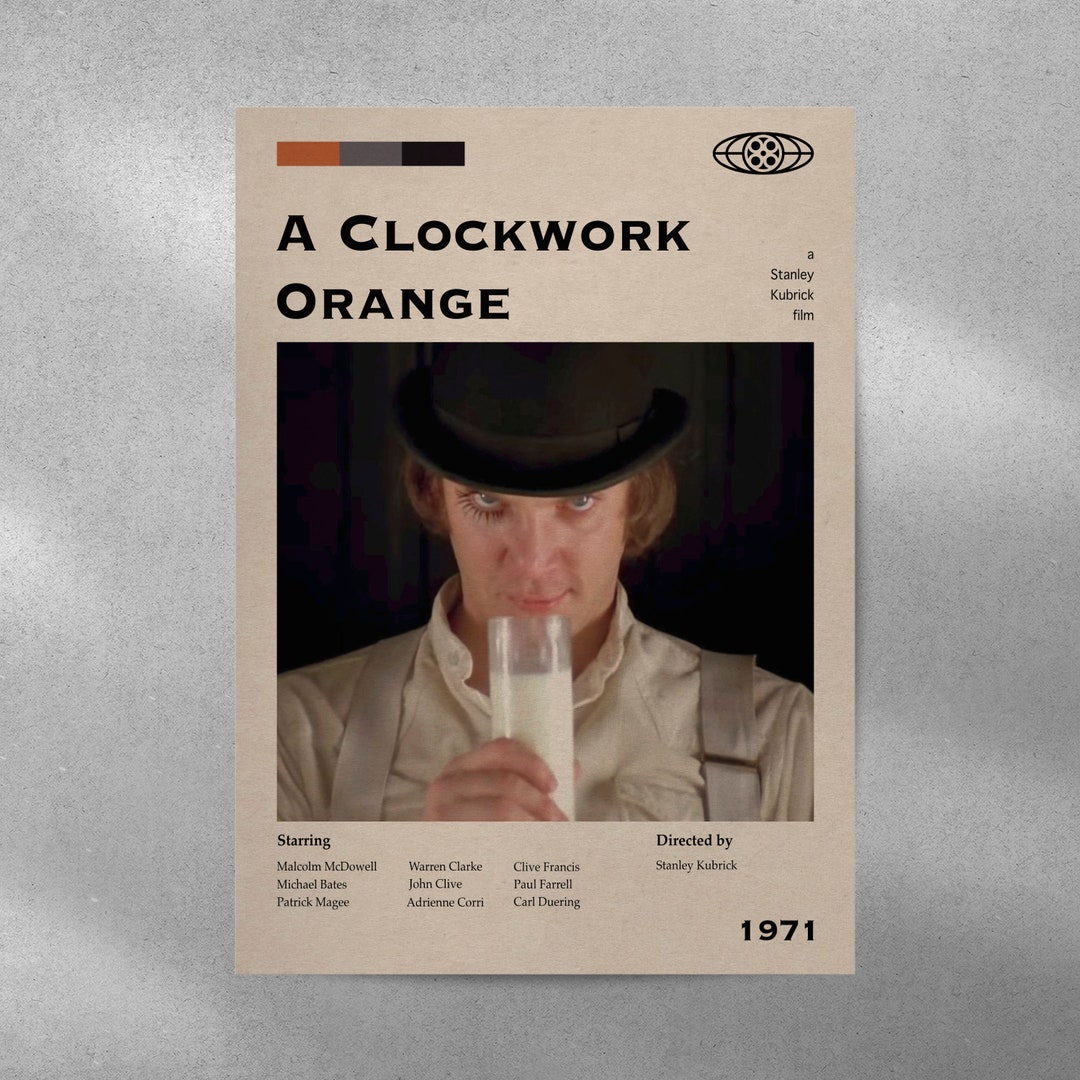 A Clockwork Orange Retro Movie Poster Print Minimalist Movie Poster ...