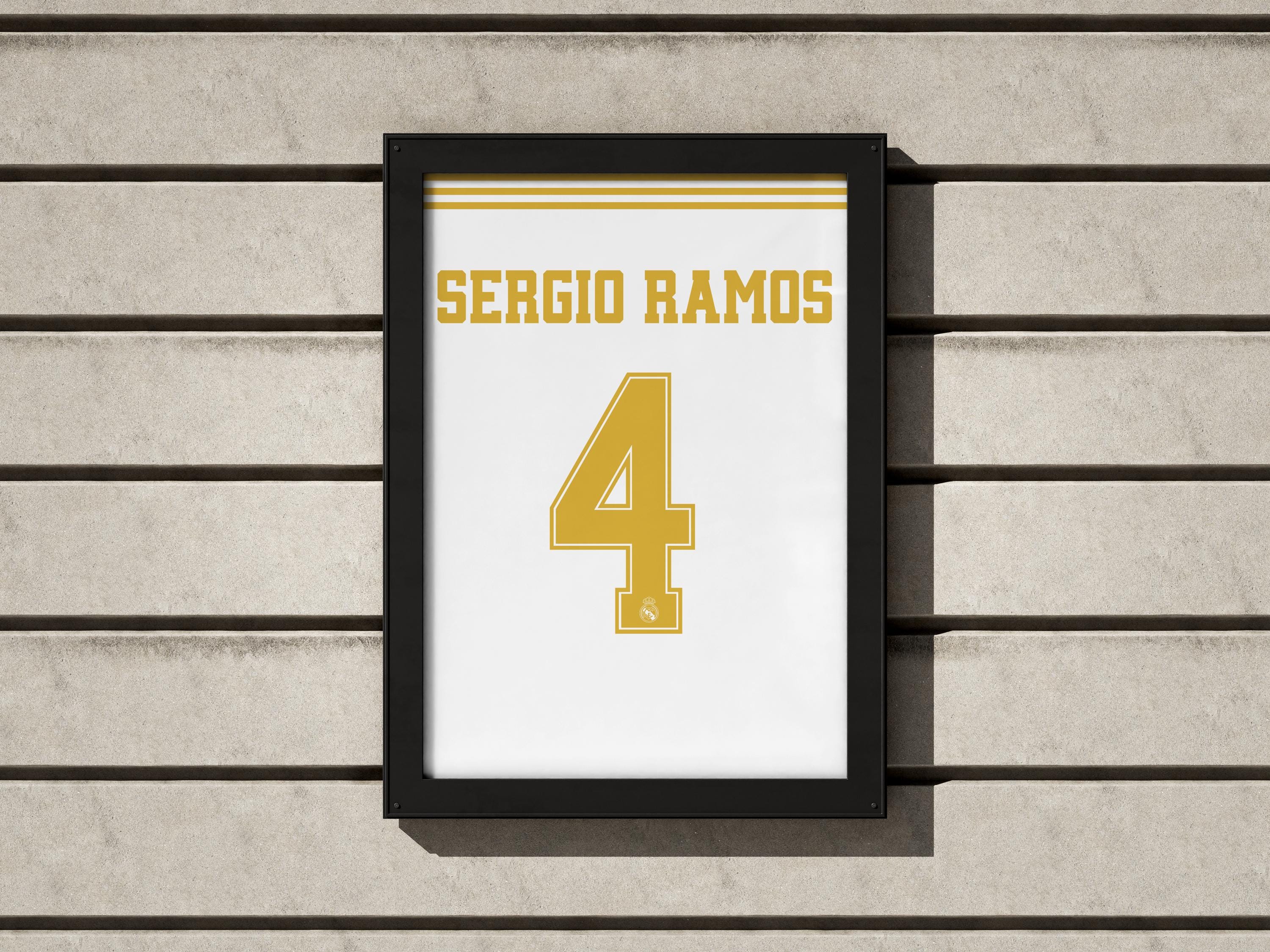 Sergio Ramos 4 Real Madrid 2019-20 Jersey Poster Print Football Shirt ...