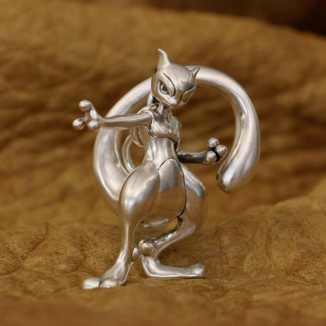 Mewtwo Pokemon Necklace 925 Silver Pendant - Etsy