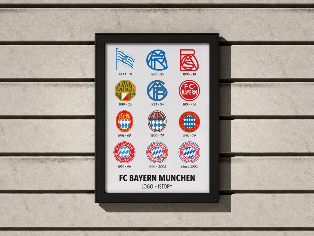 FC Bayern Munchen Logo History Poster - Etsy