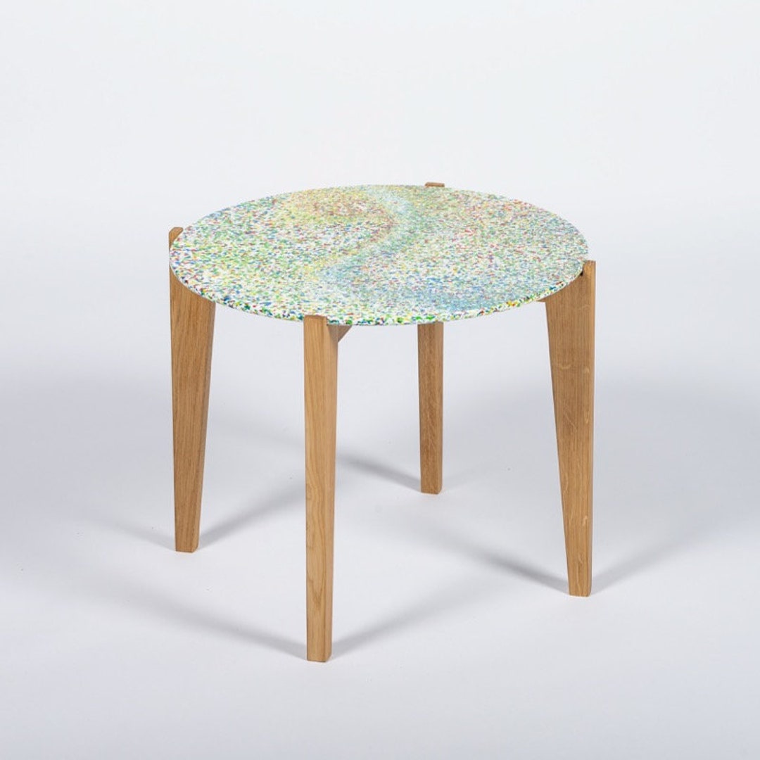 Small OKA Table in Recycled Plastic and Wood - Etsy