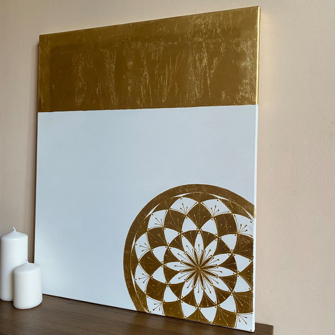 Gold Leaf Torus Wall Art: Sacred Geometry Mandala Painting - Etsy
