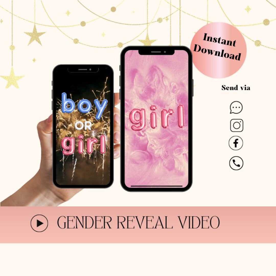 ITS A GIRL Gender Reveal Video Digital Gender Card Video - Etsy